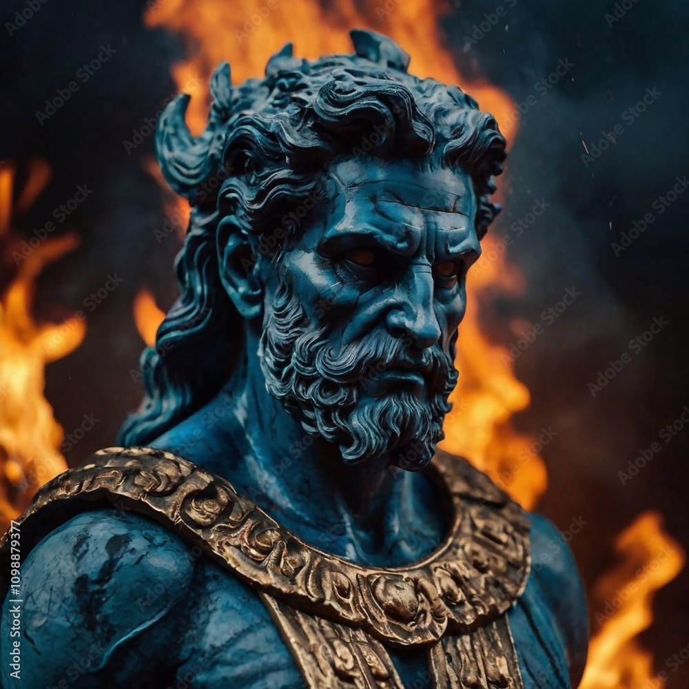 The image of the god of the underworld and the dead Hades. A character ...