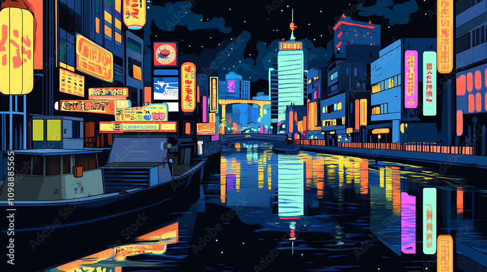 Dotonbori street osaka japan famous nightlife neon lights street food ...