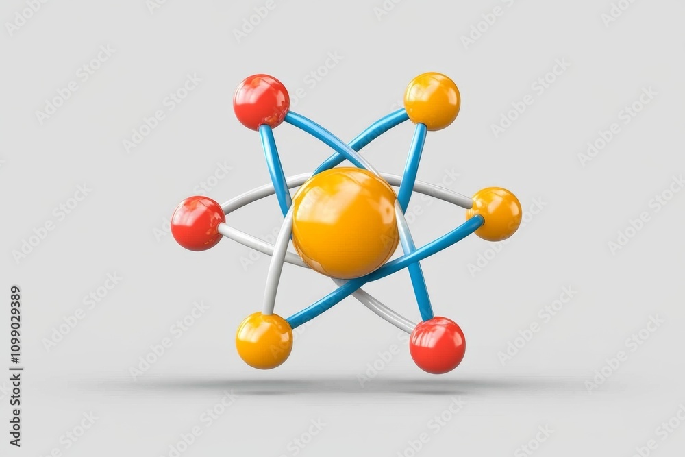 A colorful 2D diagram of an atom showing protons, neutrons, and ...