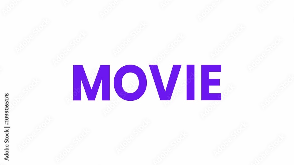 Movie Text Animation. Alpha matte with transparent background 4K ...