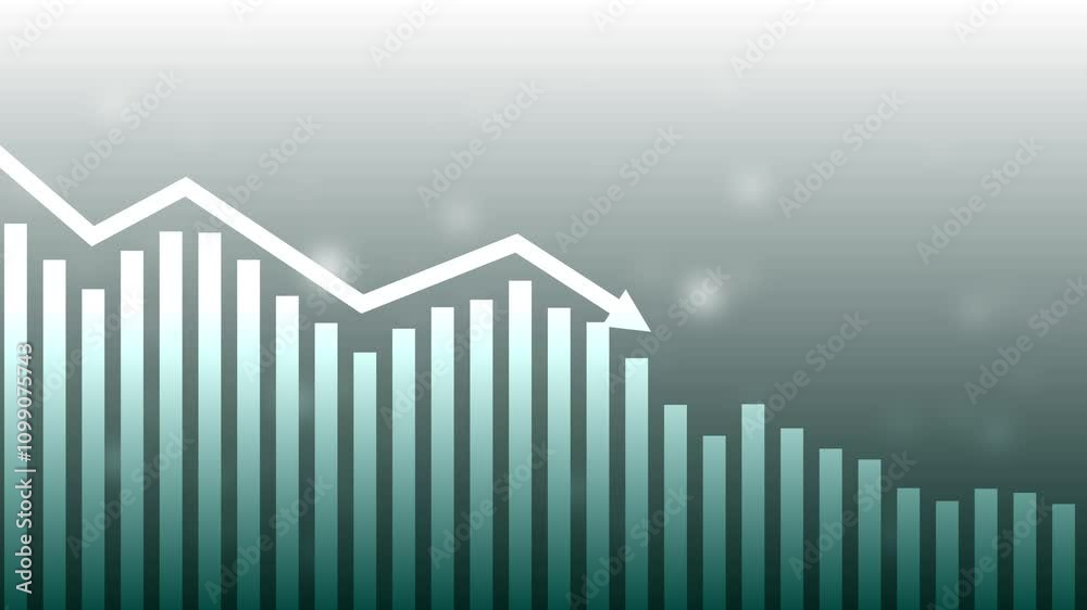 Abstract animation of rising white bars on a blue background simulating ...