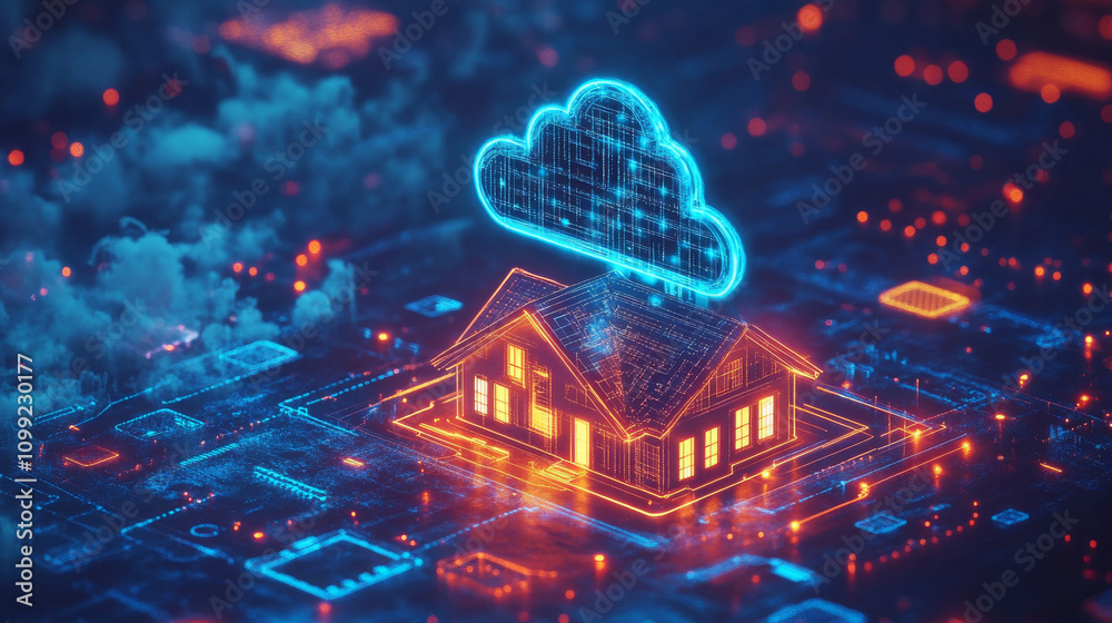 Smart home devices connect to a cloud to save data. This cloud storage ...