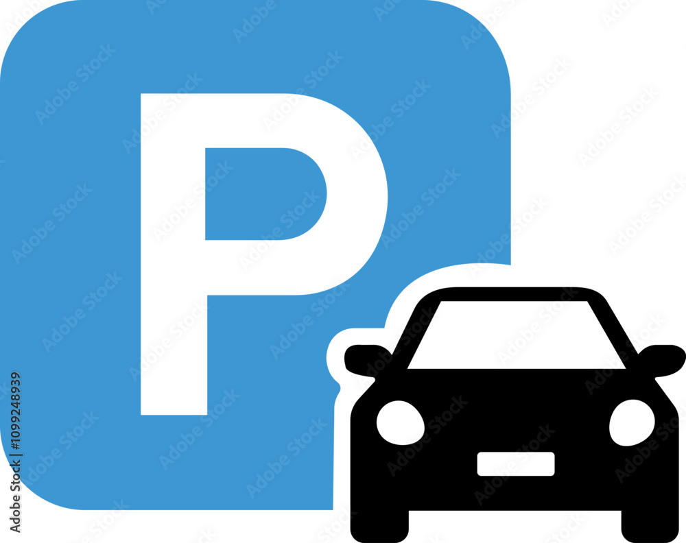 Car parking icon.Parking and traffic signs isolated on white background ...