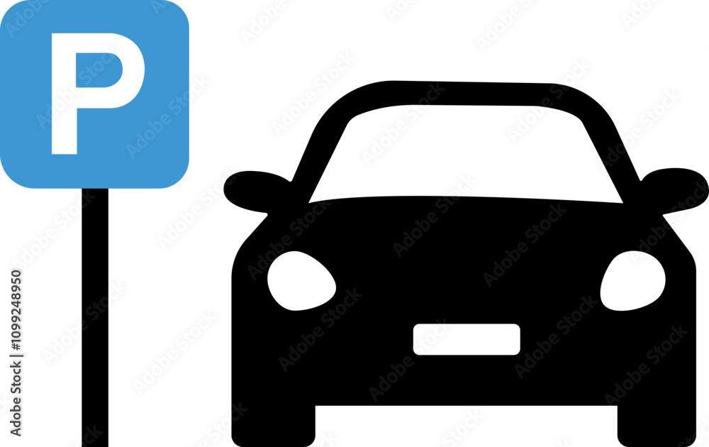 Car parking icon.Parking and traffic signs isolated on white background ...