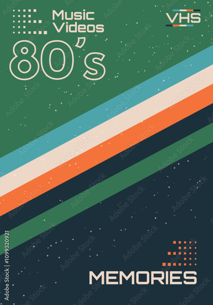 Creative poster 80s 90s retro design using vibrant vector shapes in a ...