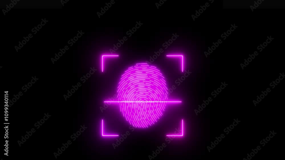 Biometric fingerprint scan for access video Animation of fingerprint scanning over shapes moving ...