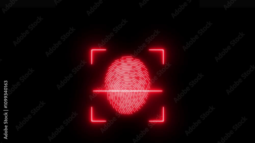 Biometric fingerprint scan for access video Animation of fingerprint ...