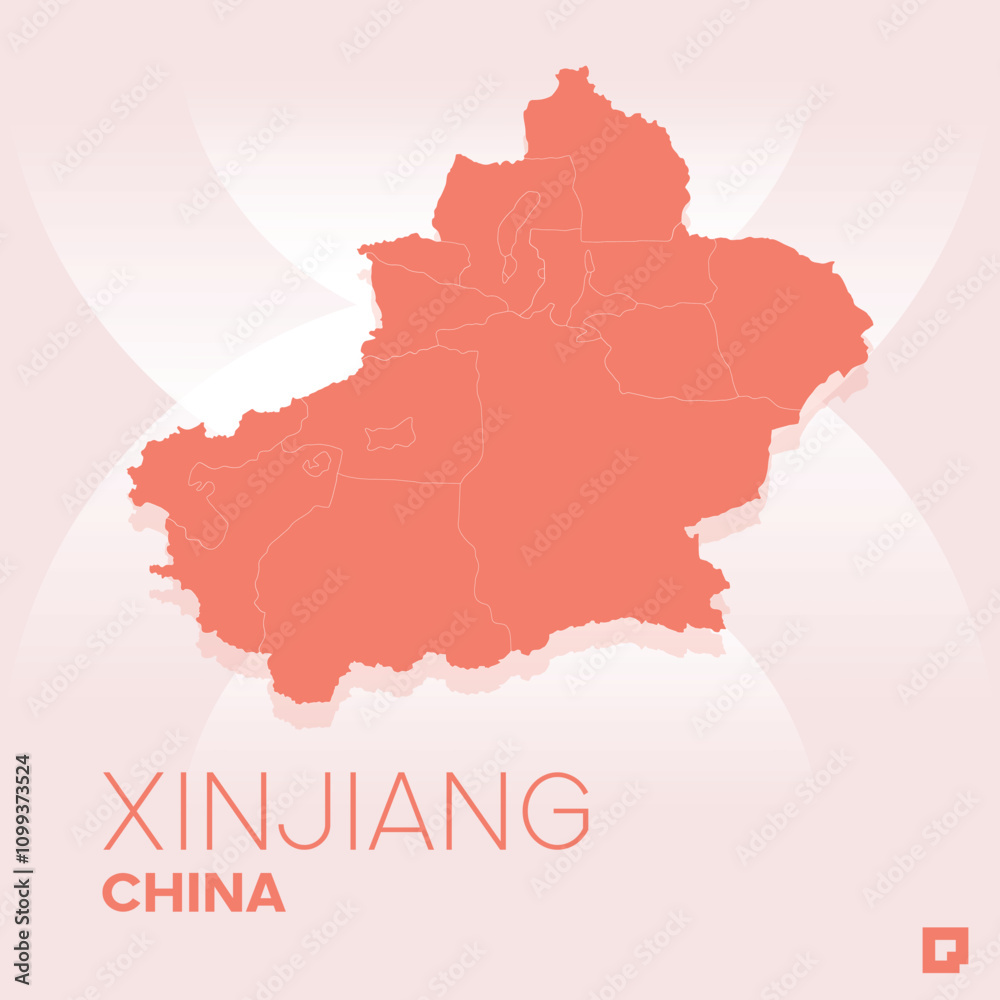 Xinjiang vector map, Vector map of Xinjiang, editable eps, AI files ...