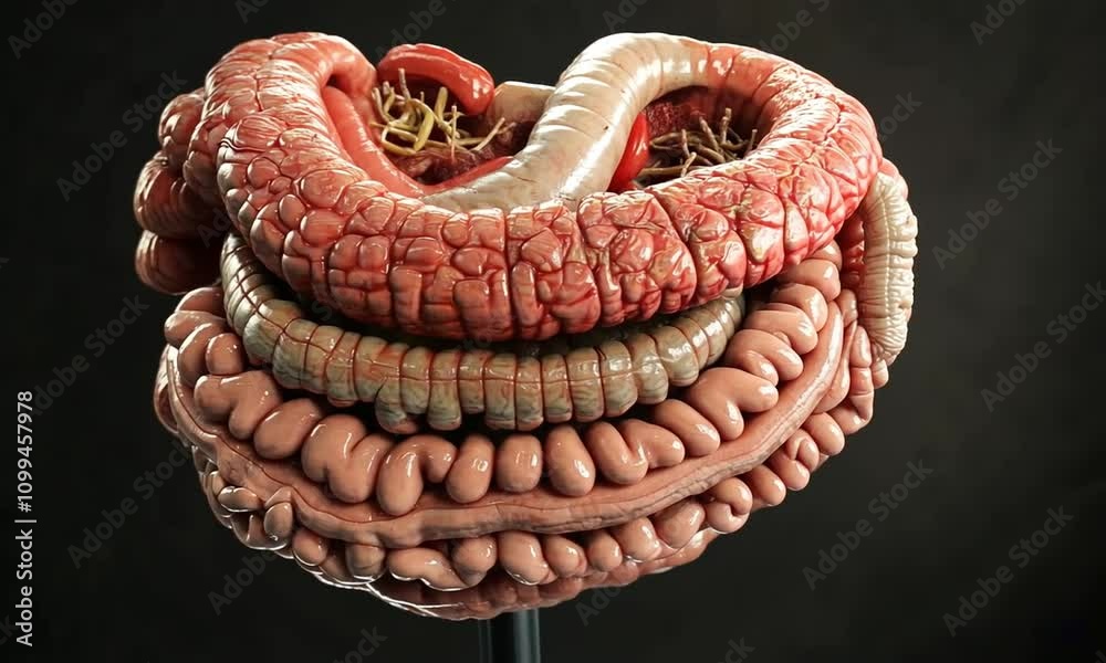Detailed Anatomical Model of Human Digestive System Highlighting the ...