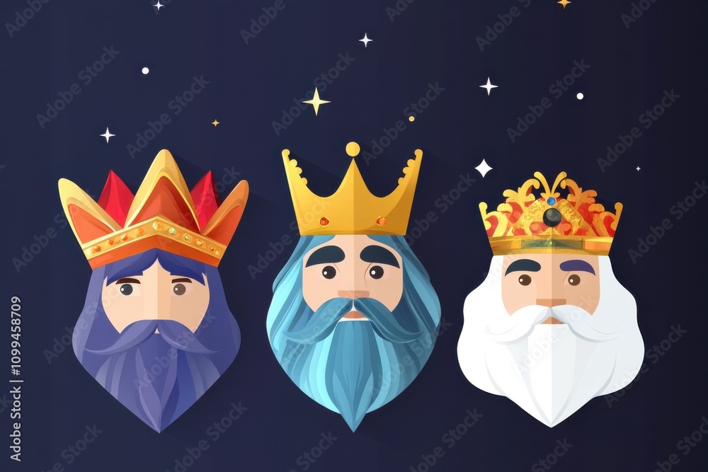 Generative AI Cartoon Poster for Three Kings Day Fantasy Celebration ...