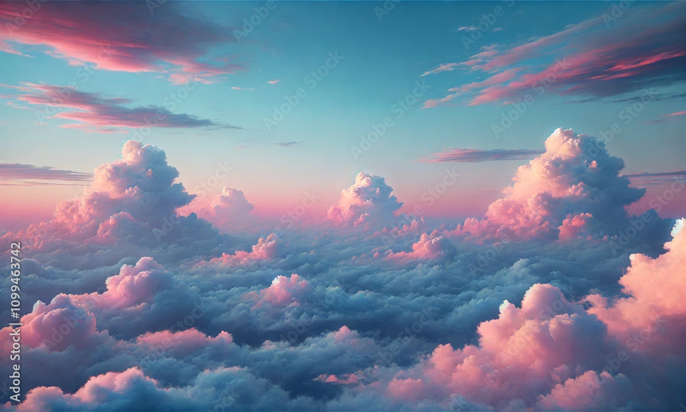 Serene Evening Sky with Soft Pink and Blue Hues and Subtle Light ...