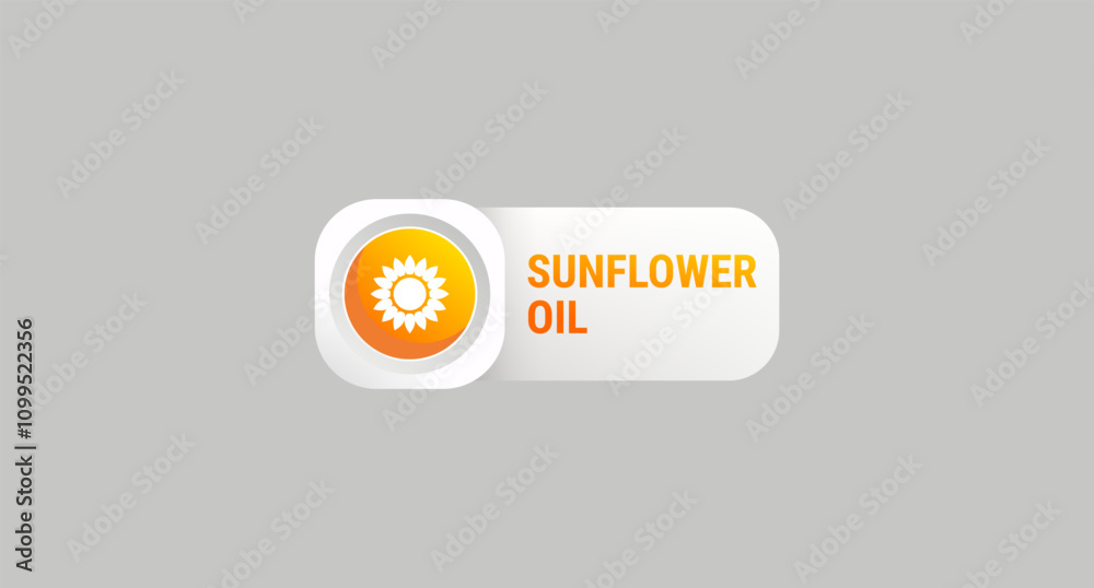 Sunflower oil label or sunflower oil design element vector. Sunflower ...