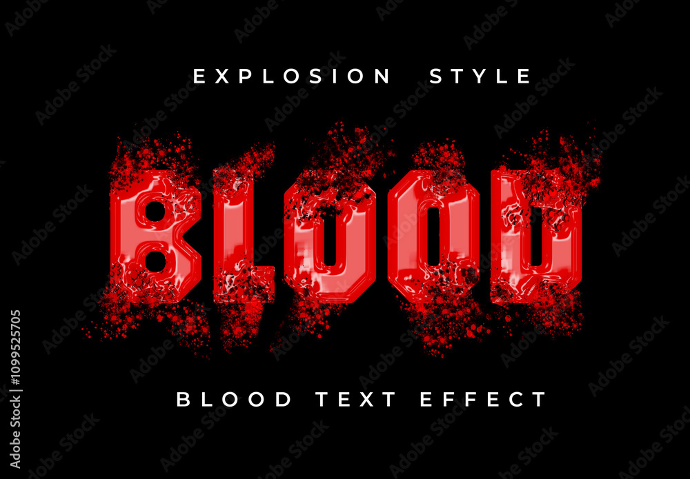 Dynamic Explosion Style Blood Editable Text Effect Design Template ...