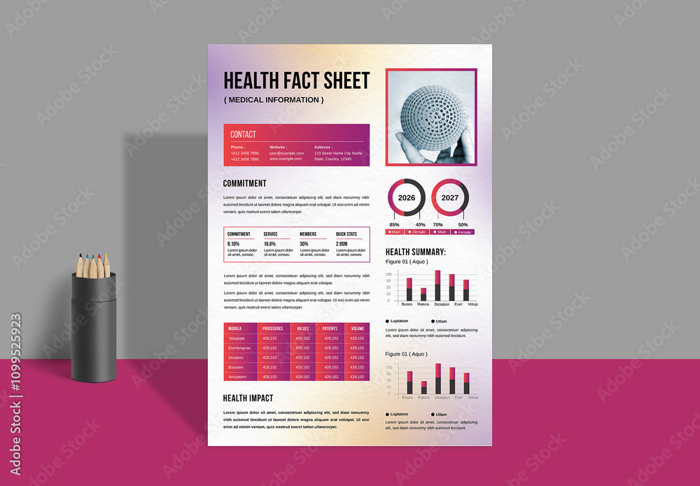Fact Sheet Template Layout Stock Template | Adobe Stock