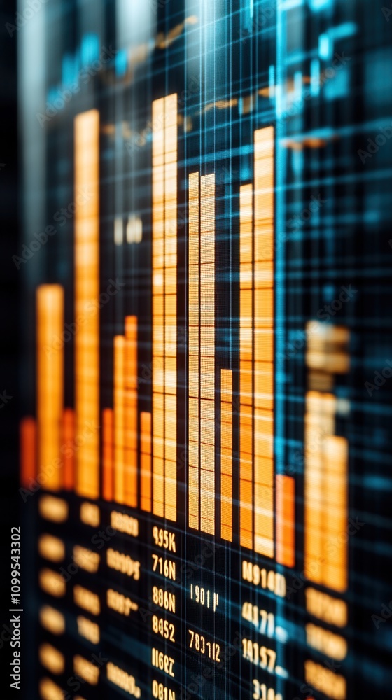Detailed digital visualization of data analytics with vibrant color ...