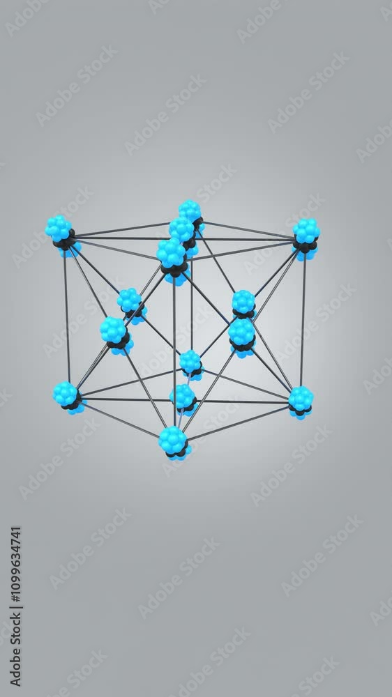 Vertical 3D Animation Model of Crystal Lattice of Carbon Dioxide. vídeo ...