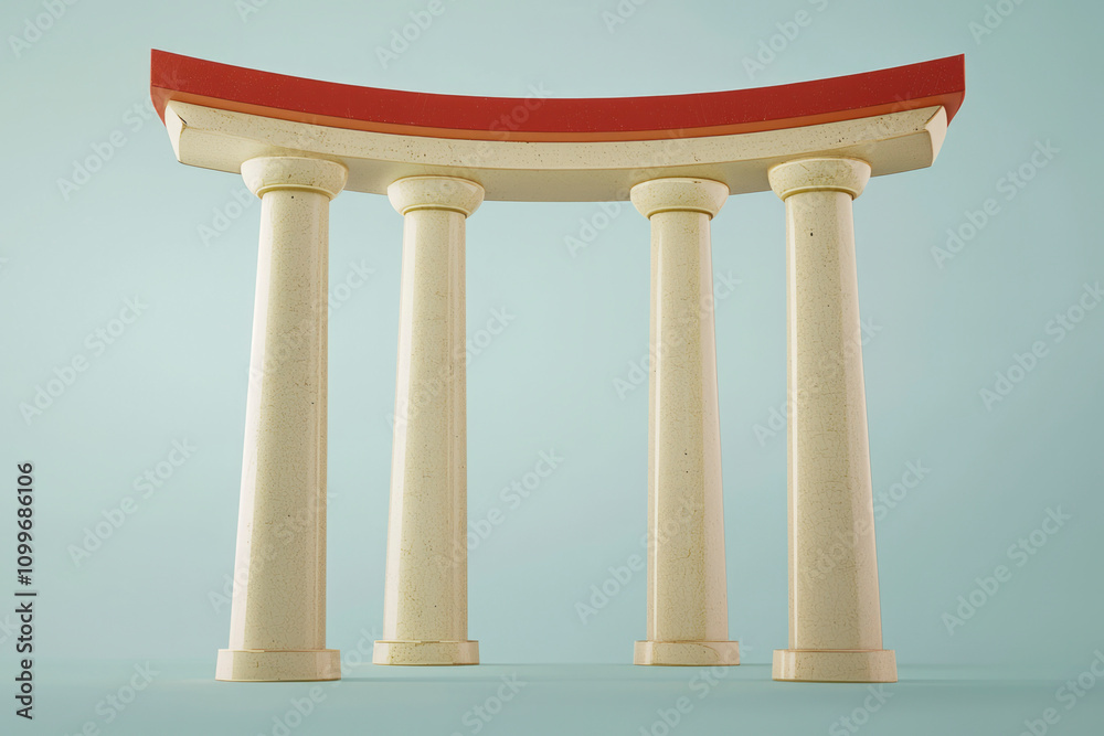 Modern Minimalist Torii Gate Structure A minimalist representation of a ...