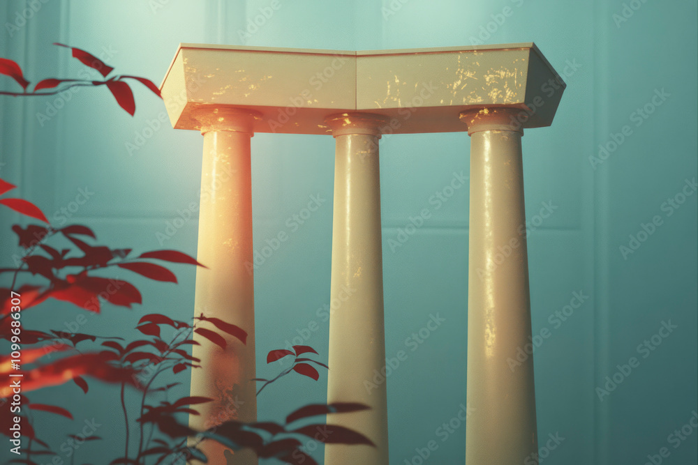 Modern Minimalist Torii Gate Structure A minimalist representation of a ...