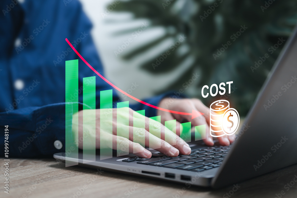 Cost and budget management, Cost reduction business finance concept, Businesswomen cost ...