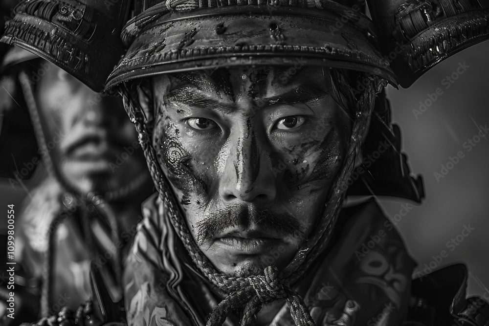 Generative AI Image of a Traditional Samurai Warrior with Intense ...