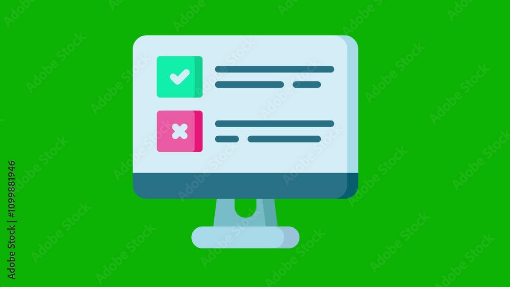 Animated right wrong tick mark Message on Screen Icon - Green Screen ...