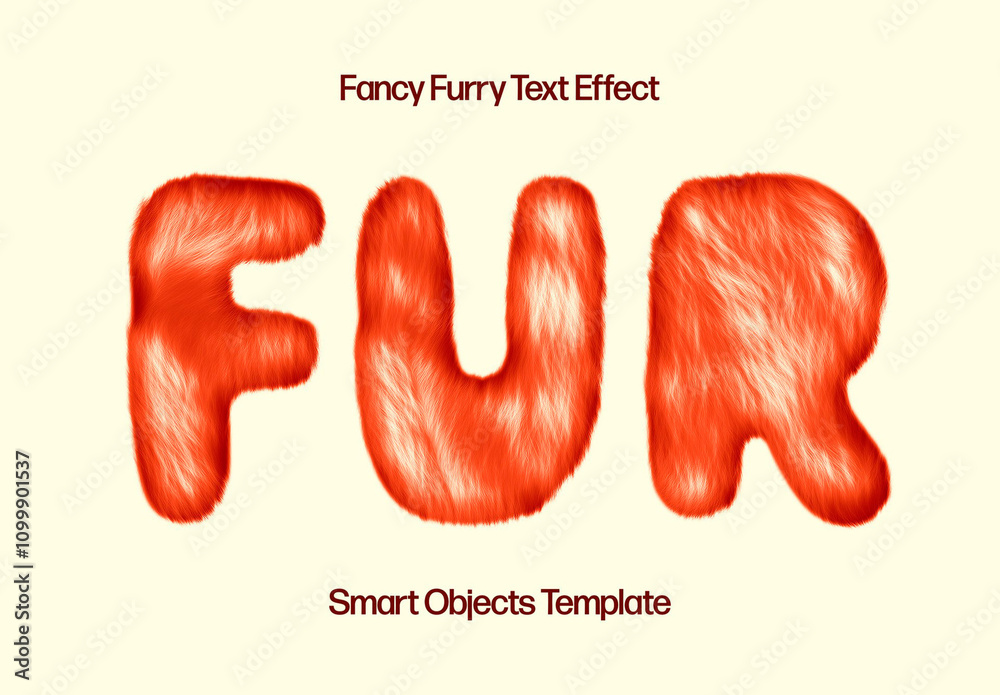 Fancy Furry Text Effect Mockup Stock Template | Adobe Stock