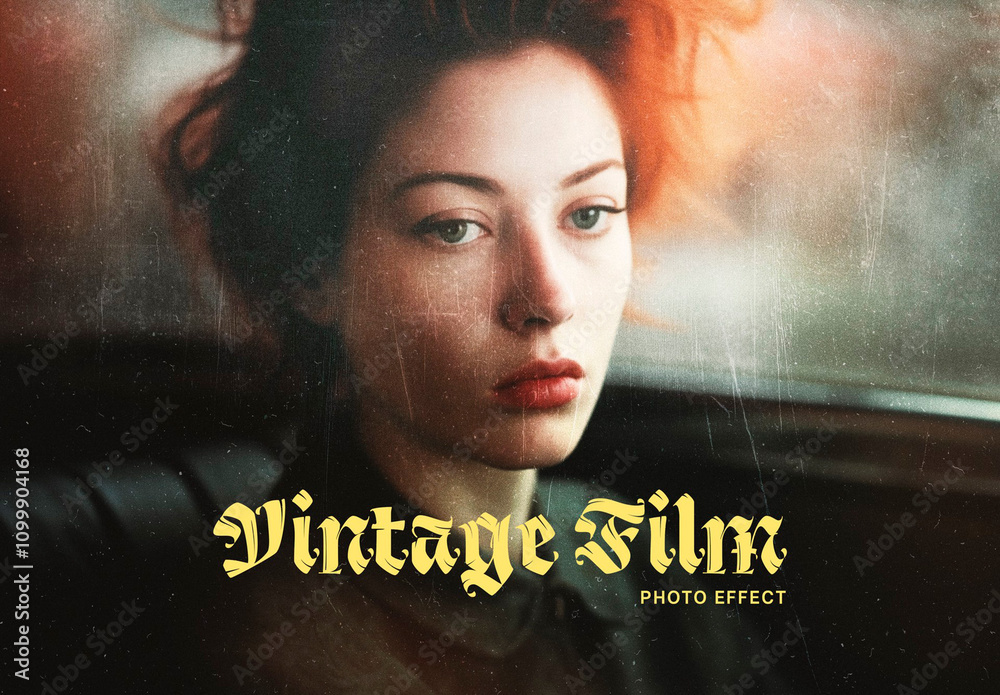 Retro Vintage Film Photo Effect Mockup Stock Template | Adobe Stock