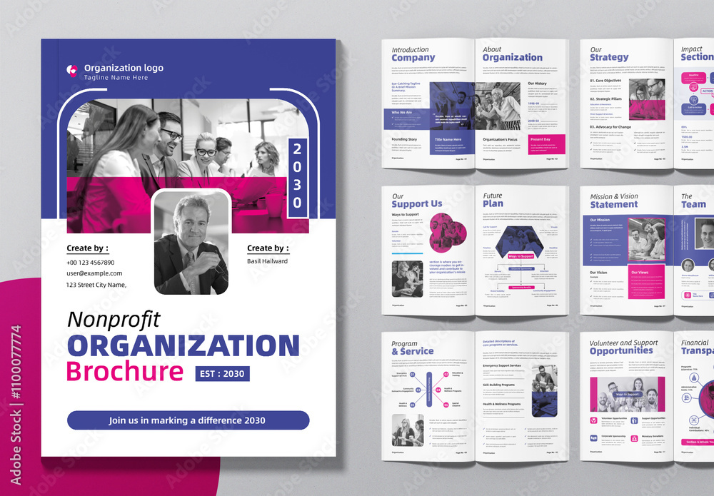 Nonprofit Organization Brochure Stock Template | Adobe Stock