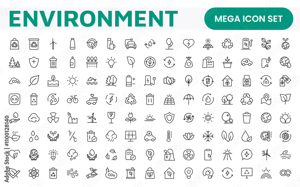 Environment Icon Set. A vibrant collection of icons promoting ...