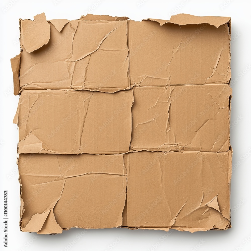 Photo & Art Print A crushed cardboard box with jagged edges and deep ...