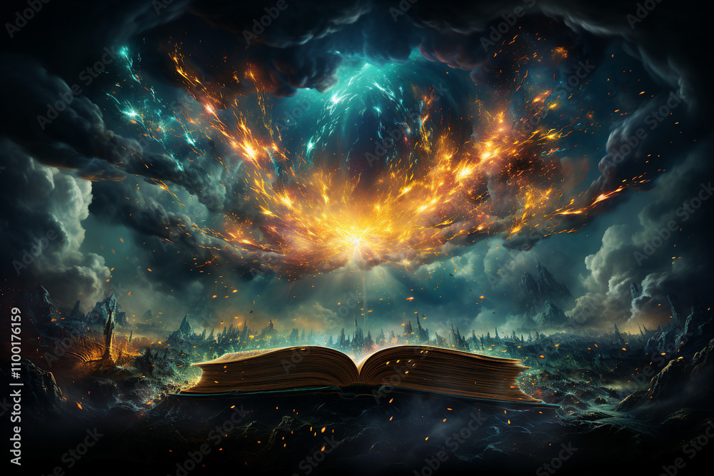 Christian illustration generative AI of a christians symbols bible ...