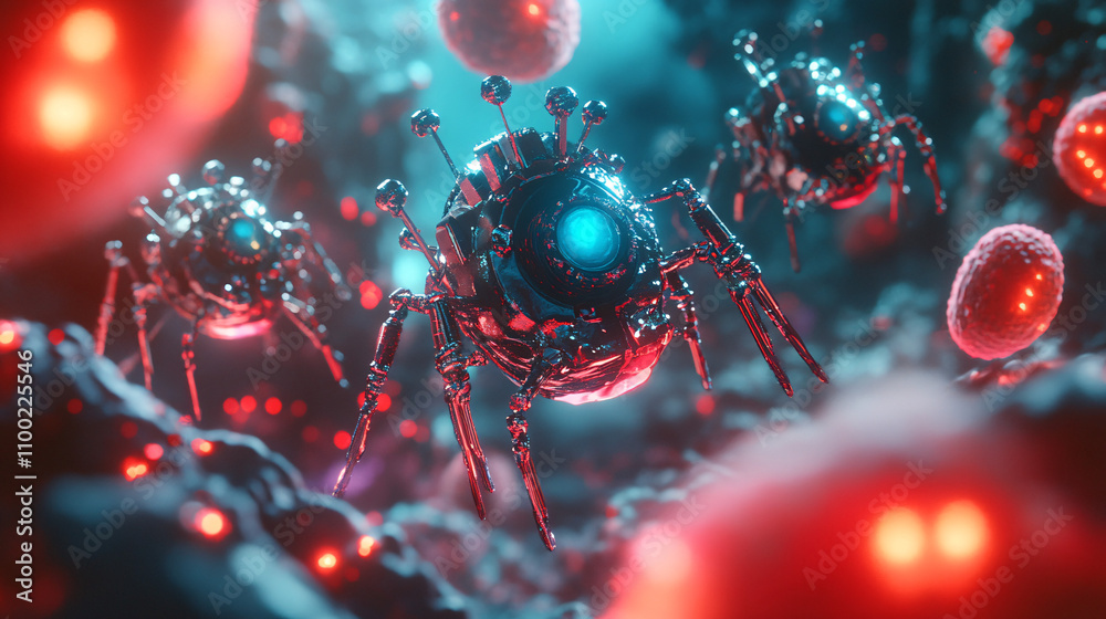 Microscopic Visuals of Red Blood Cells and Viruses in a Dynamic ...