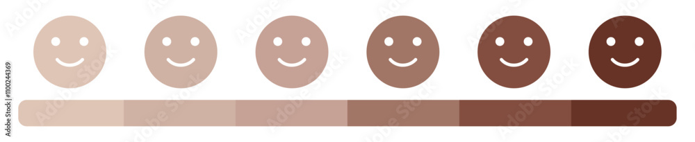 Human skin tone color palette set isolated. Human skin tones vector ...