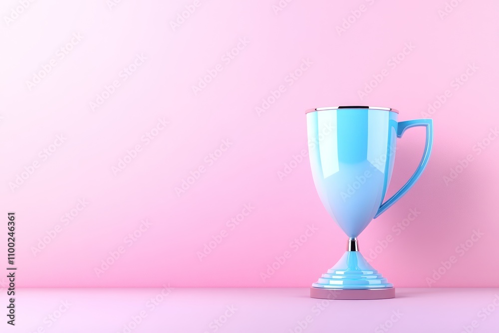 Triumphant Trophy on Vibrant Purple Background - Celebration of Victory ...