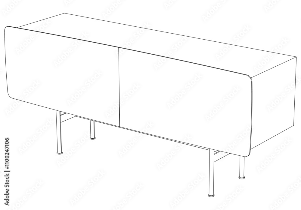 Buffet and Cabinet Outline Design for Home Decoration, Coloring Pages ...