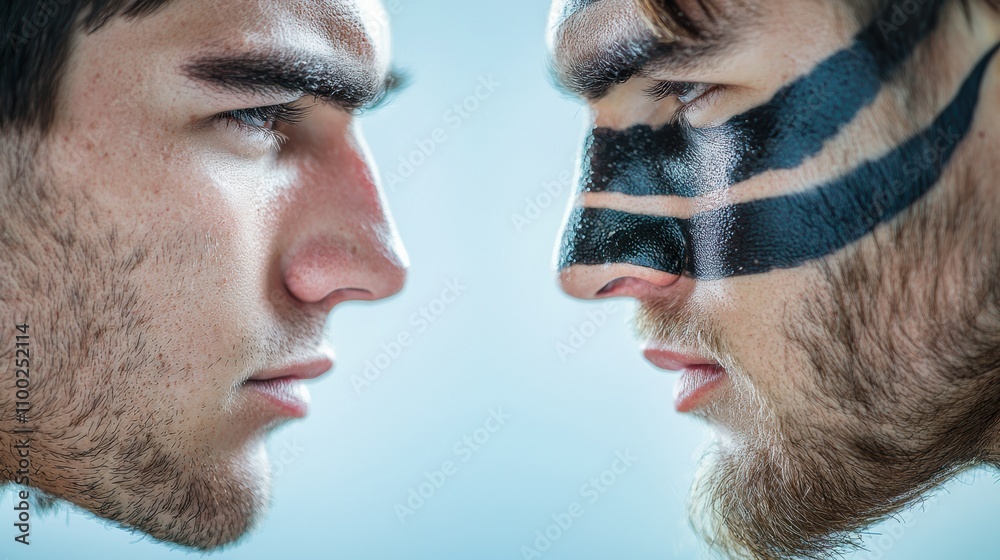 Maori men performing a Hongi, touching noses and foreheads as a ...