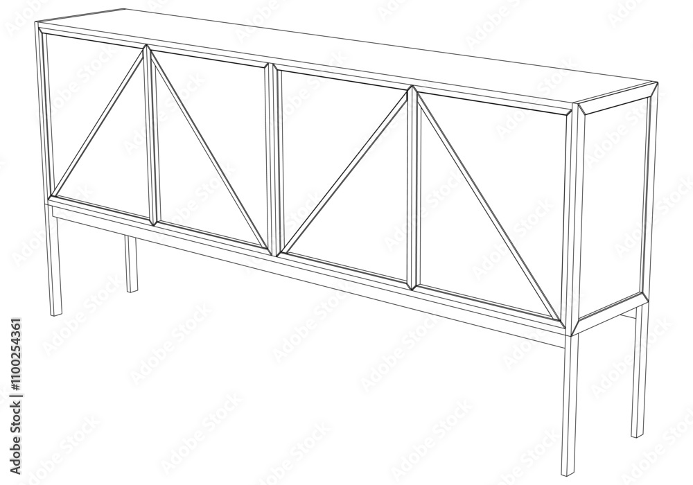 Buffet and Cabinet Outline Design for Home Decoration, Coloring Pages ...