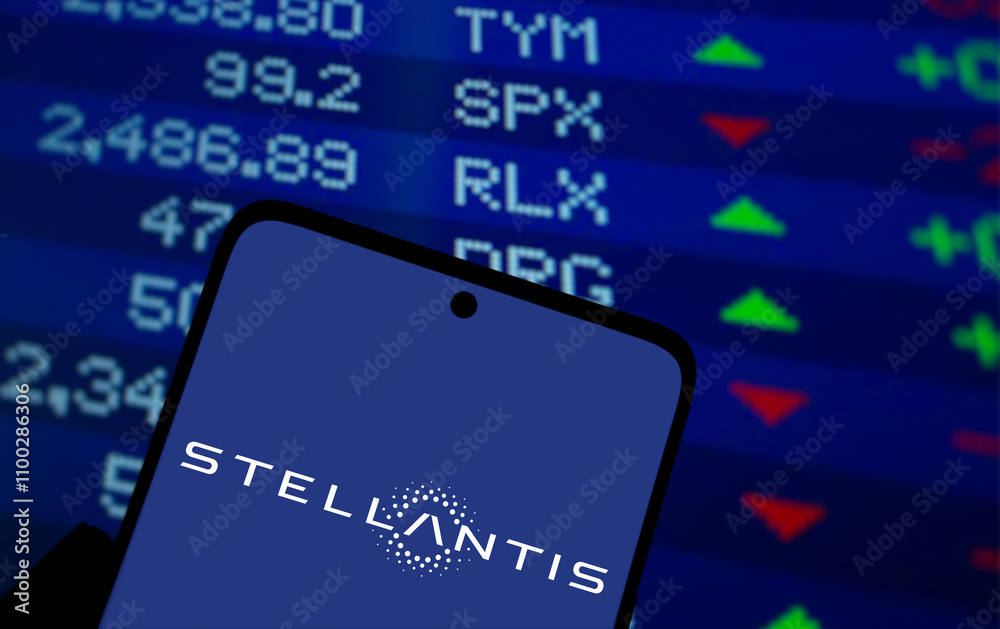 Dhaka, Bangladesh- 23 Nov 2024: Stellantis logo is displayed on ...