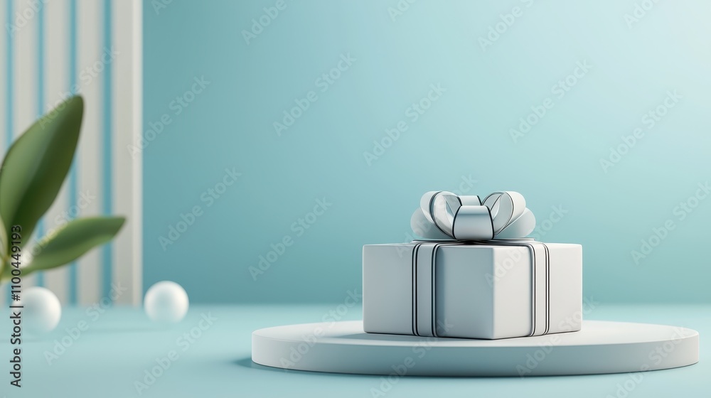 Artistic 3D gift box with layered shapes, showcasing depth and detail ...