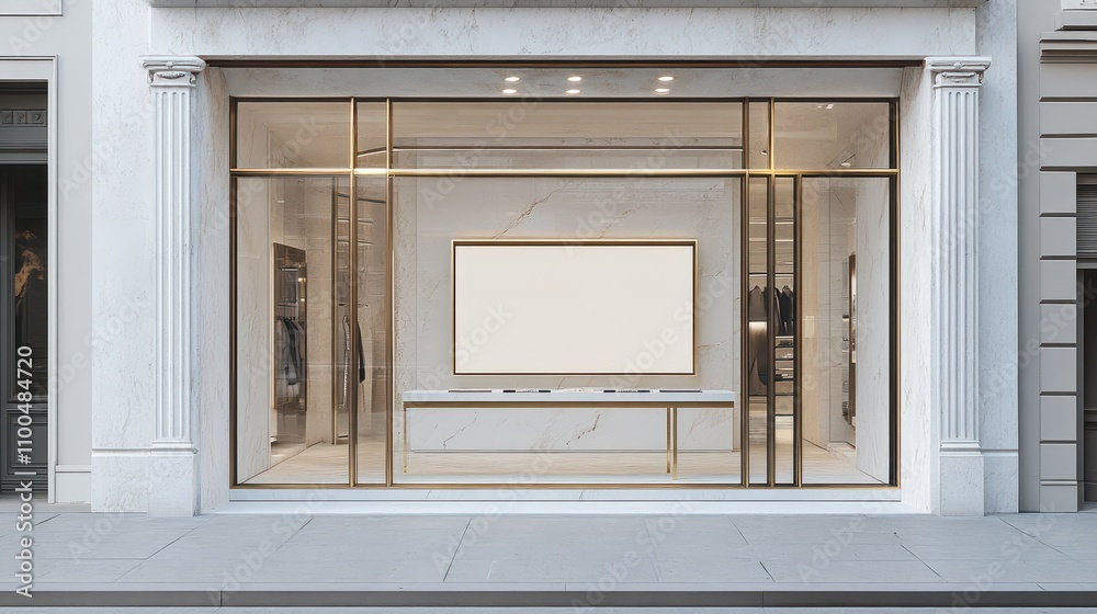 Haute Couture Boutique Storefront Mockup: Elegant Marble Frame, Gold ...