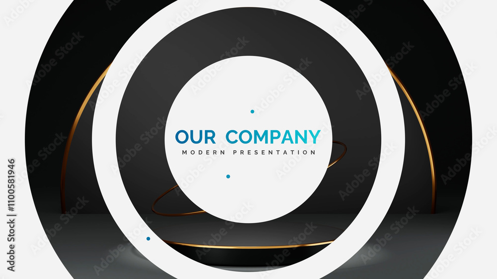 Corporate Presentation With Timeline contains 34 media placeholders and ...