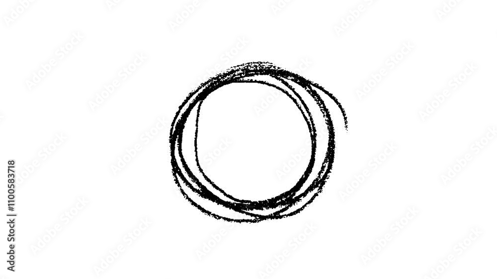 Hand-drawn black circle loop animation, stop motion scribble animation ...