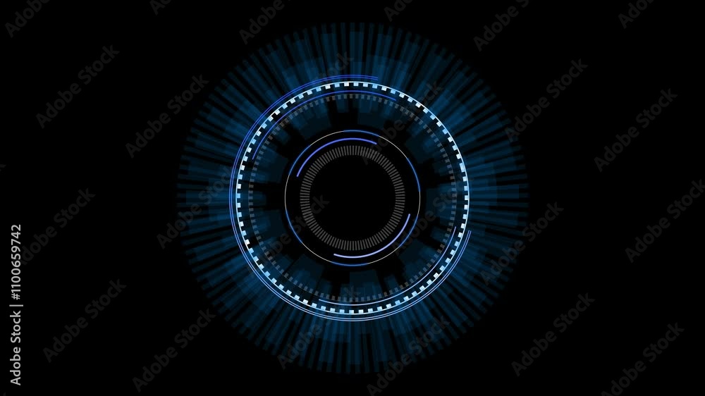 Circle HUD futuristic Sci Fi circle elements appearing. Artificial intelligence service setup ...
