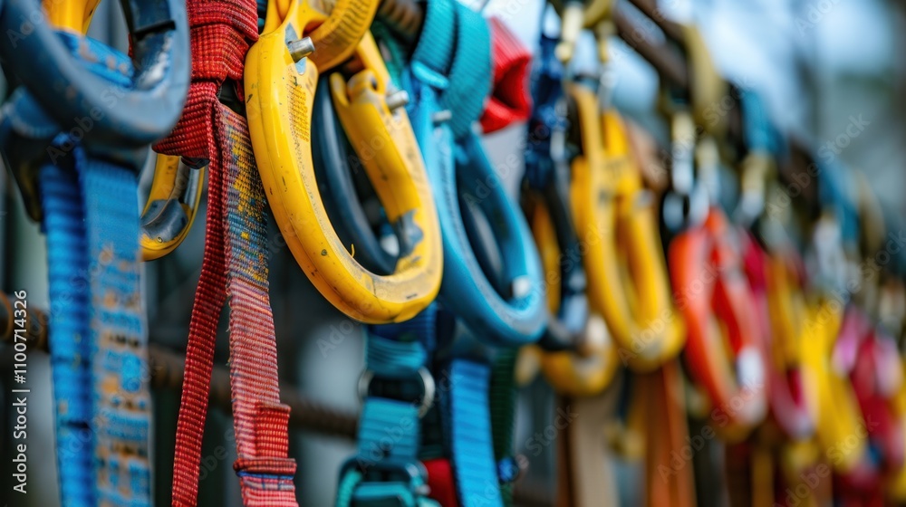 Work safety equipment like harnesses for high-rise construction ...