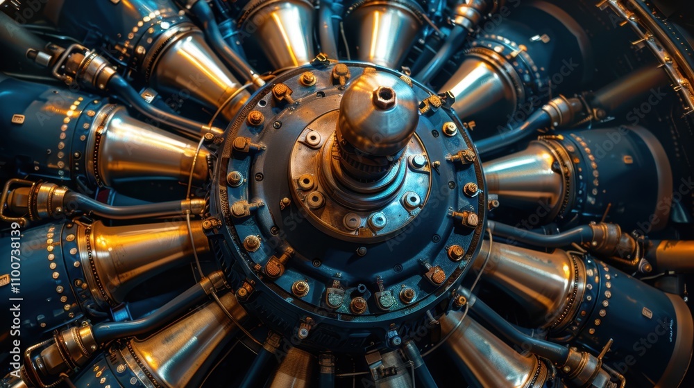 Radial Engine: Cylinders arranged in a circular formation give this ...