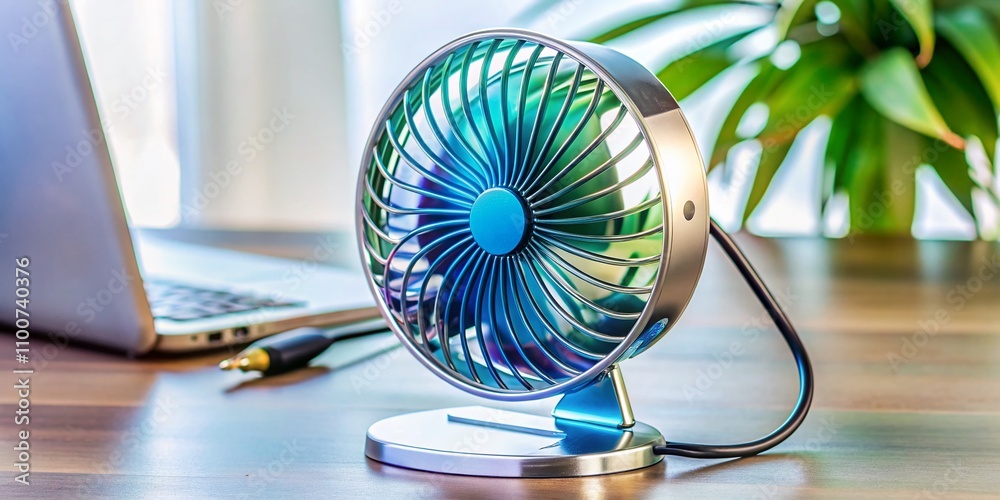 Powerful and Stylish Mini Chrome Portable Fan with 3 Speed Levels ...