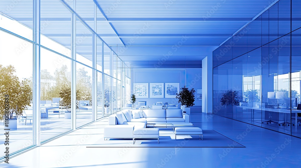 A blueprint displaying the interior layout and exterior design of an ...