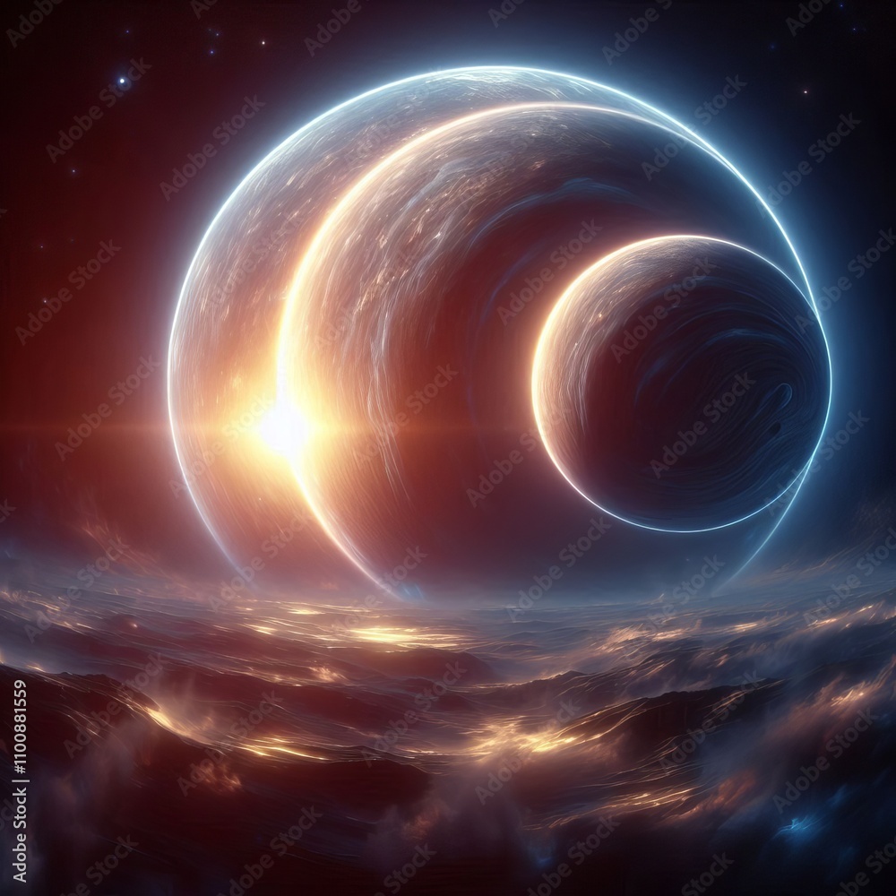 Binary Moons Two moons of near equal size locked in a perpetual Stock ...