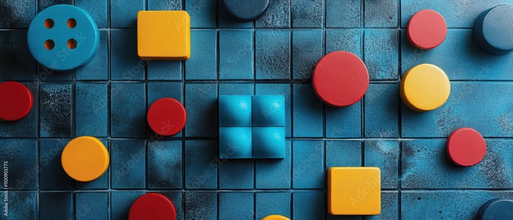 Minimalist abstract game board with geometric shapes, logic puzzle ...
