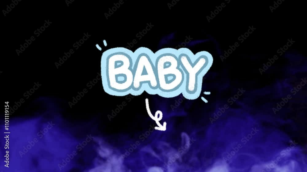 Baby Retro cartoon doodle hand drawing motion graphics clip template ...